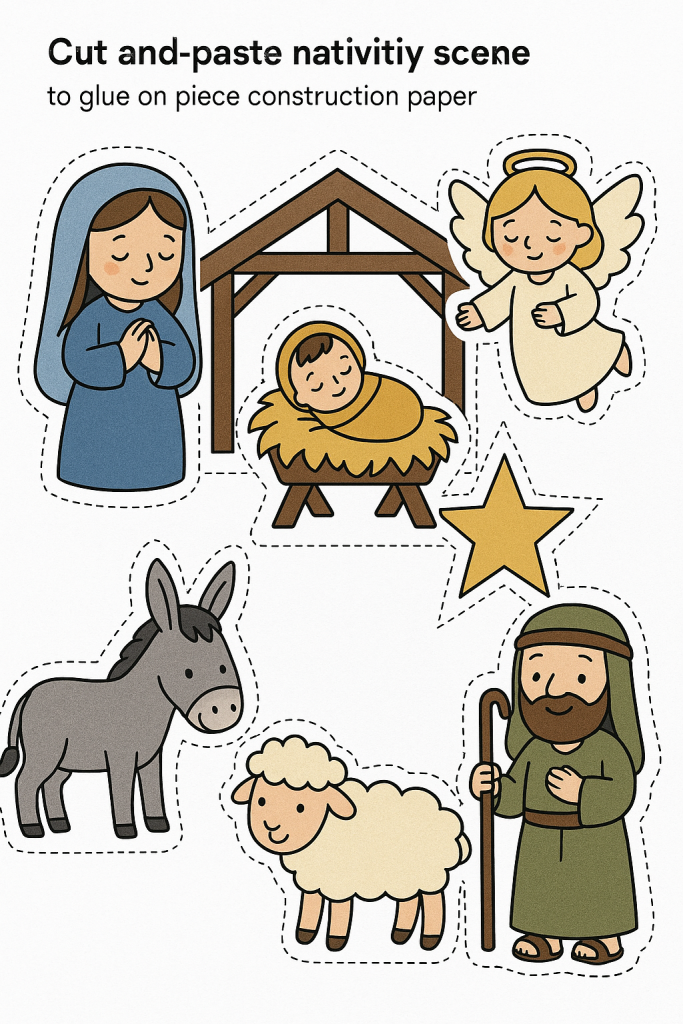 Nativity: Cut & Paste (Colored) - Shepherd to Shepherd